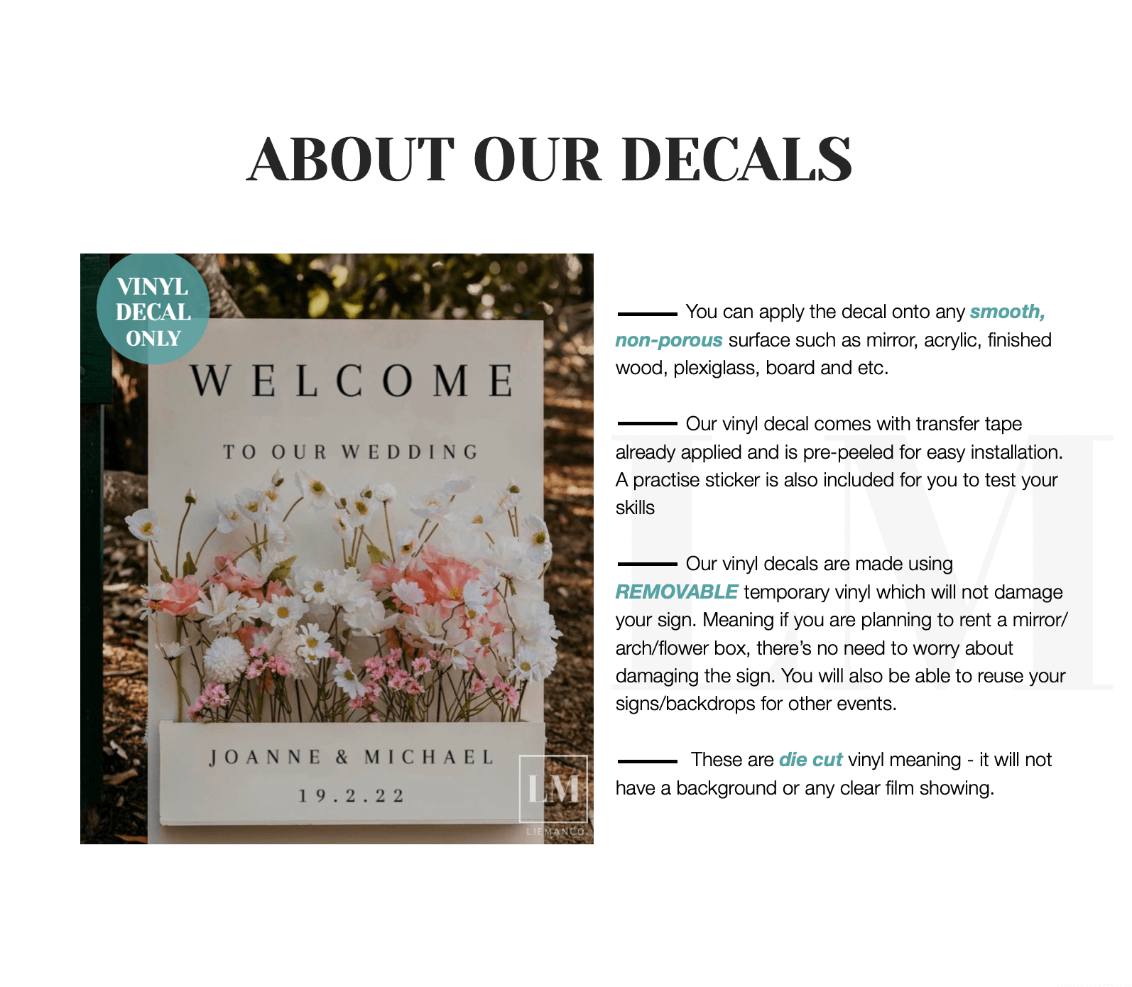 Rustic Welcome Sign Flower Box Decal - Liemanco Australia