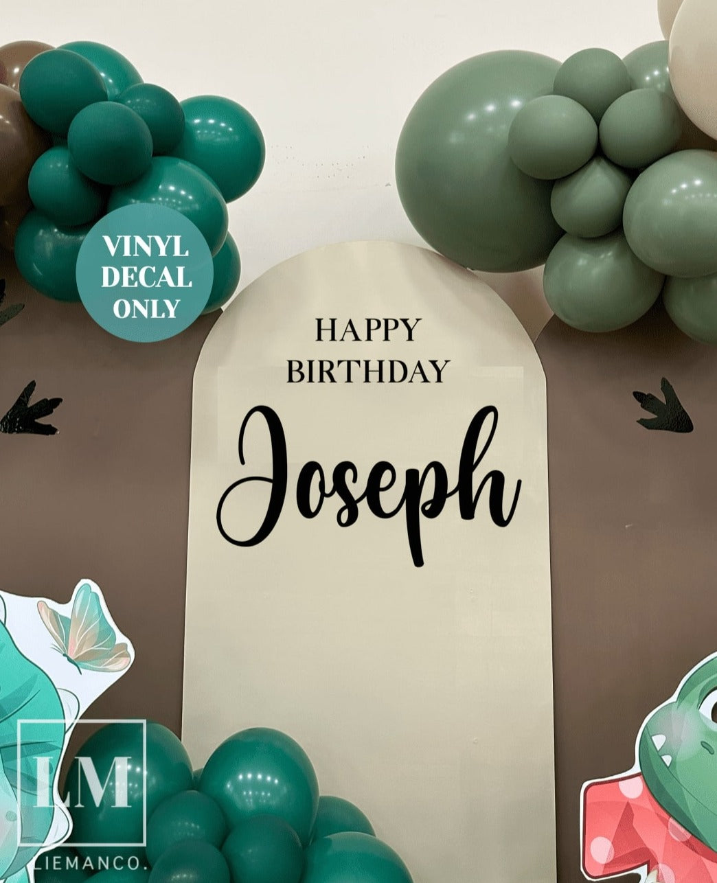Custom Happy Birthday Decal for Arch Backdrop - Liemanco Australia