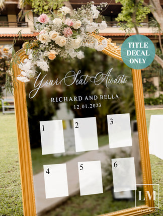 Find Your Seat Decal for Seating Chart Mirror - Liemanco Australia