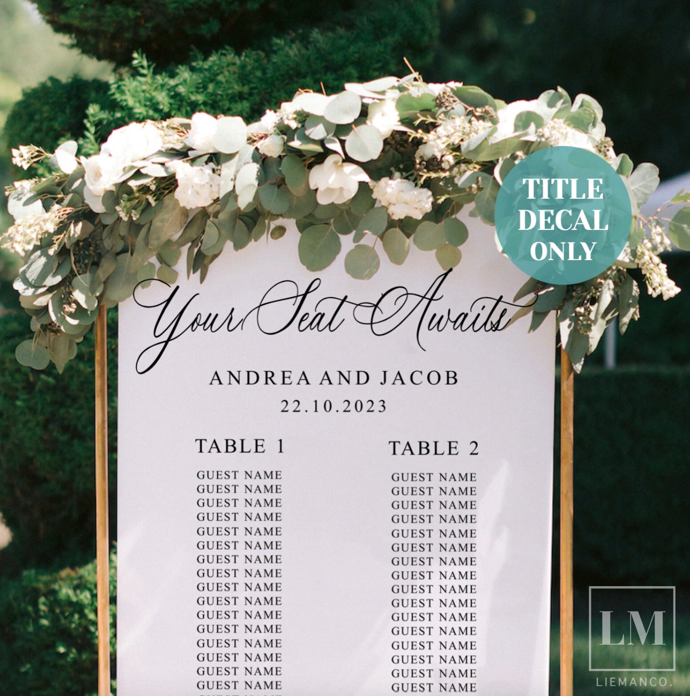 Find Your Seat Decal for Seating Chart Mirror - Liemanco Australia