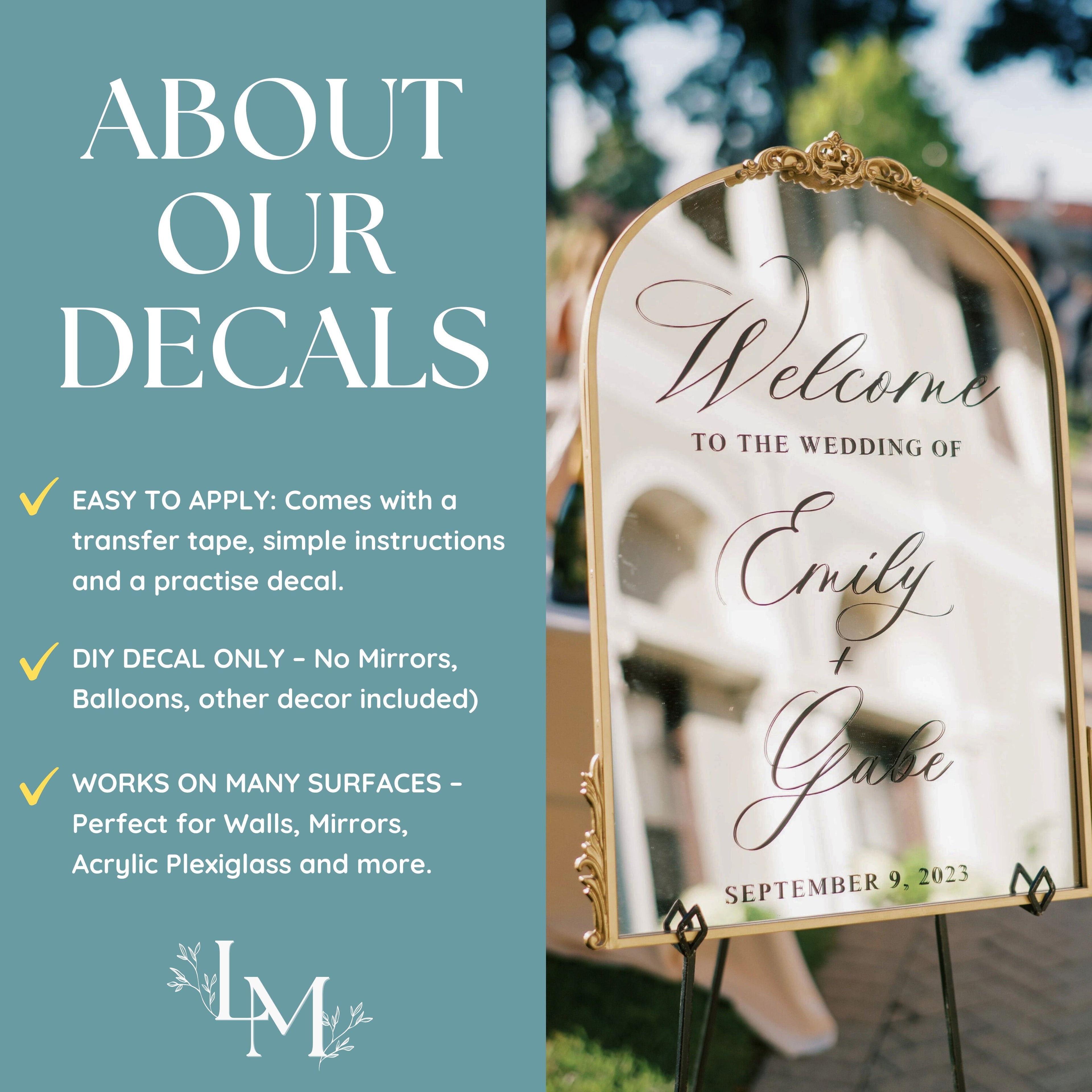 Custom Wedding Sign Decals - Liemanco Australia