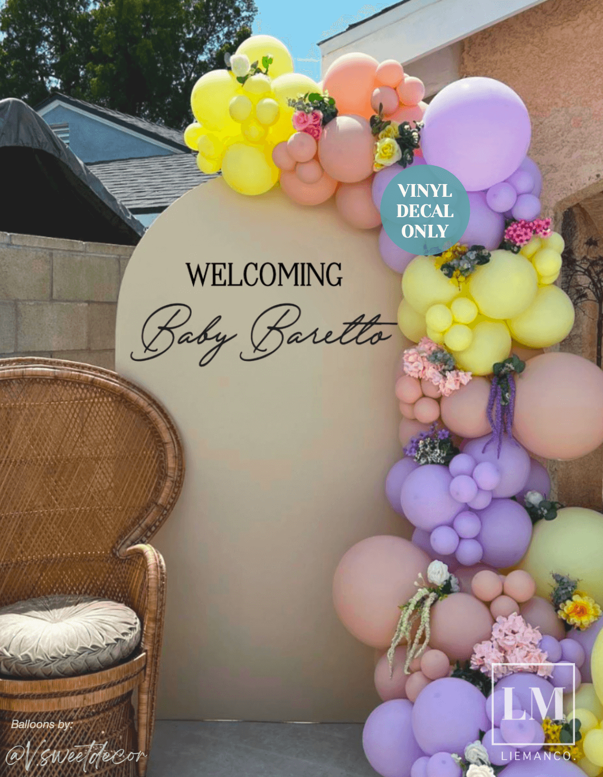 Welcoming Baby Decal for Arch Backdrop - Liemanco Australia