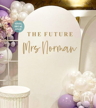 Future Mrs Balloon Arch Decal for Bridal Shower Decor - Liemanco Australia