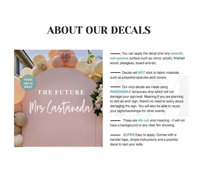 Future Mrs Balloon Arch Decal for Bridal Shower Decor - Liemanco Australia