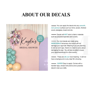 Personalised Bridal Shower Wall Decal - Liemanco Australia