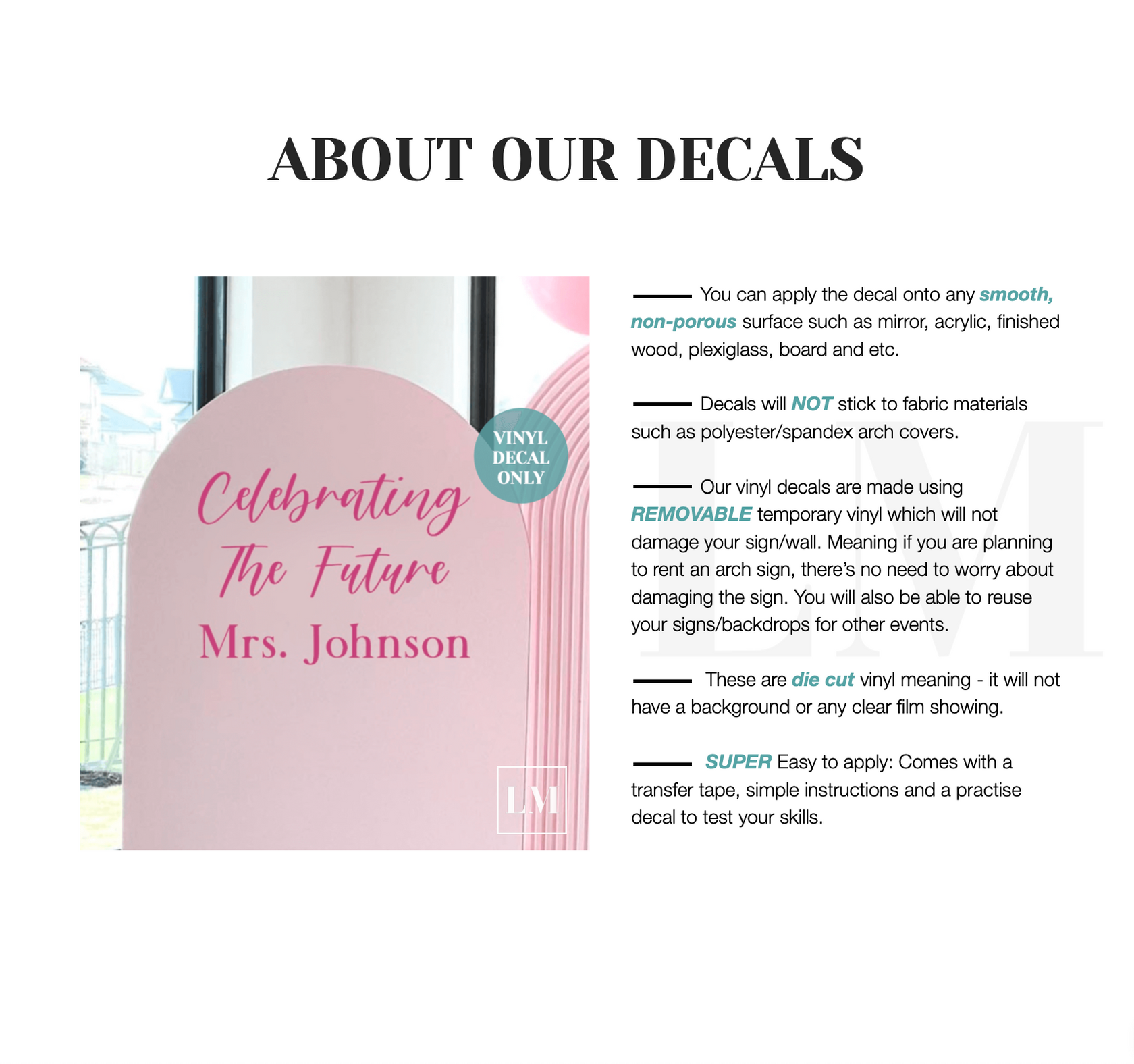 Celebrating the Future Mrs Vinyl Decal - Liemanco Australia